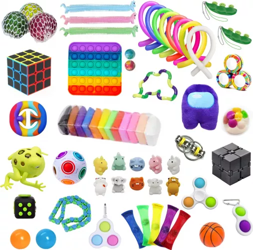 Set 66 Jucarii Senzoriale Zenuk and reg - Fidget Toys Monkey Noodles ...