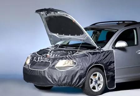 Husa frontala auto 400 x 86 cm negru prindere de oglinzi 91626 - domo.ro