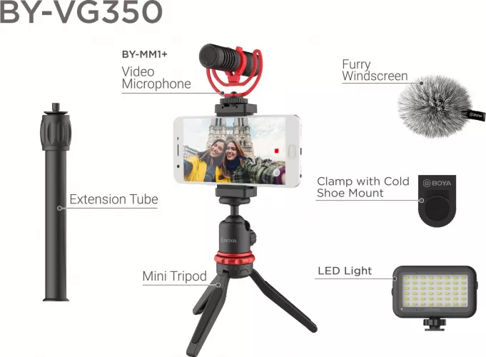 Kit vlogging Boya pentru aparate foto-video si telefoane mobile cu ...