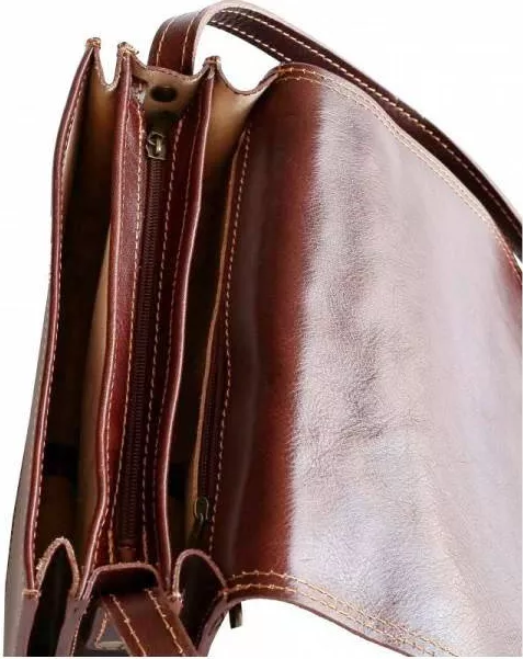 Geanta dama tip postas crossbody din piele naturala coniac FGD103A ...