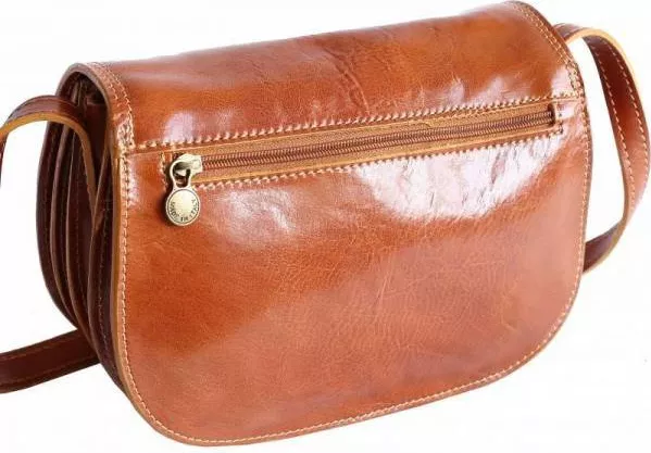 Geanta dama tip postas crossbody din piele naturala miere FGD103C ...