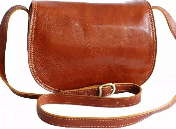 Geanta dama tip postas crossbody din piele naturala miere FGD103C ...