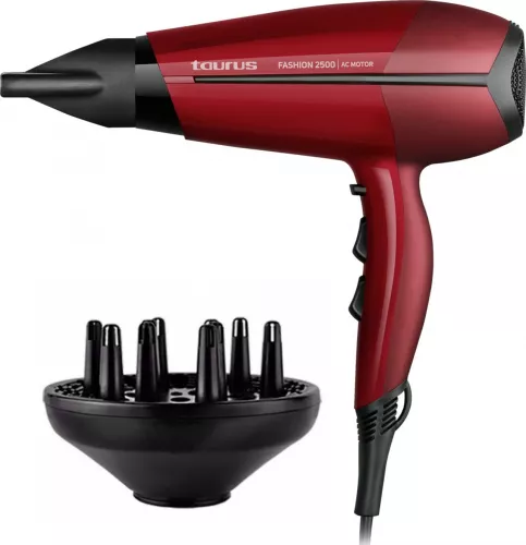 Uscator de par profesional Taurus Fashion 2500 Ionic 2400W difuzor Rosu ...