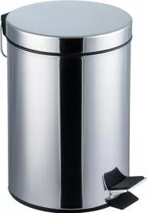Cos gunoi din inox Kovasi cu pedala si capac forma cilindrica cromat 5L ...