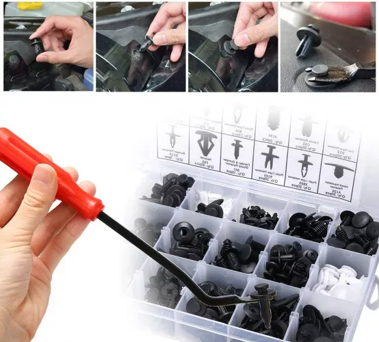 Set 445 Piese Cleme de Fixare Protectie Clipsuri Auto interior cleste ...