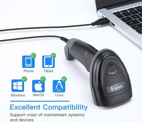 Cititor coduri de bare Eyoyo EY-018 USB Wired/Bluetooth/ 2.4G Wireless ...