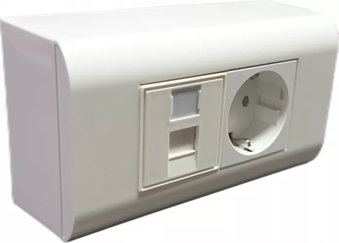 Priza electrica + voce/date LanKATT 1 schuko + 1x priza voce/date F/STP ...