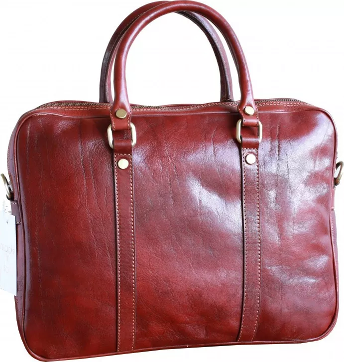 Geanta dama pentru laptop din piele naturala coniac S120A S120A - domo.ro