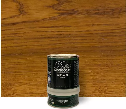 Set ulei lemn interior si accelerator Rubio RMC Oil Plus 2C Ice Brown ...