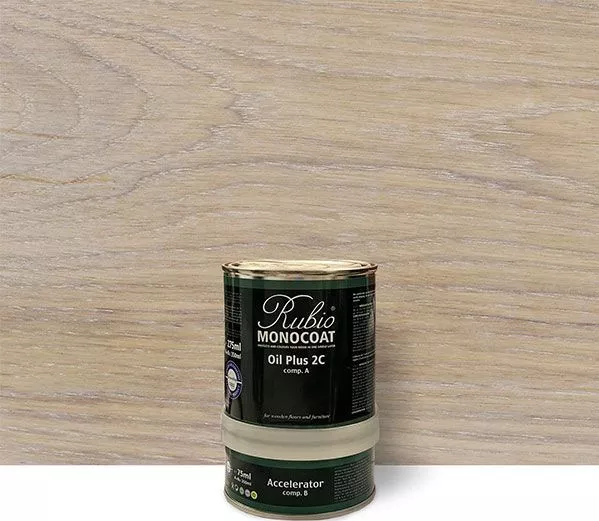 Set ulei lemn interior si accelerator Rubio RMC Oil Plus 2C Super White ...