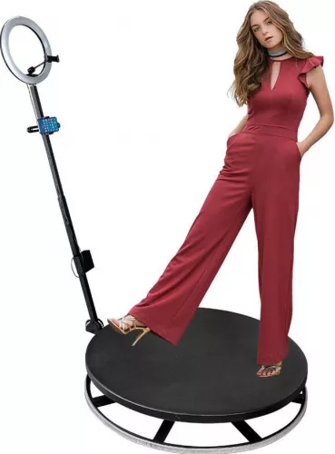 Platforma foto video Selfie 360 cu brat rotativ Led RGB pentru ...