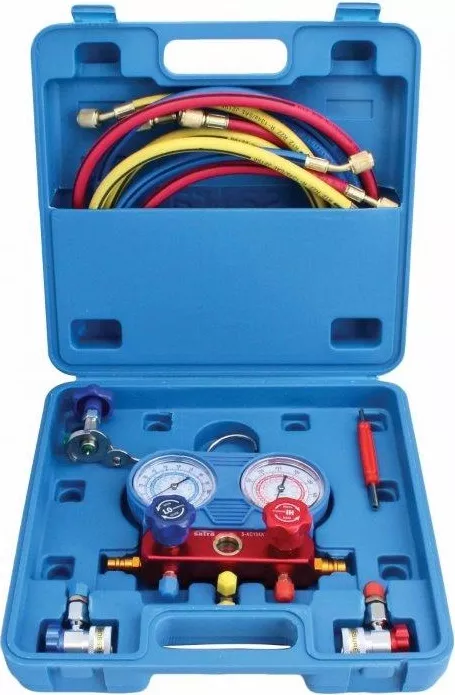 Trusa baterie manometre freon clima auto si AC r134a r407c r404a trab ...