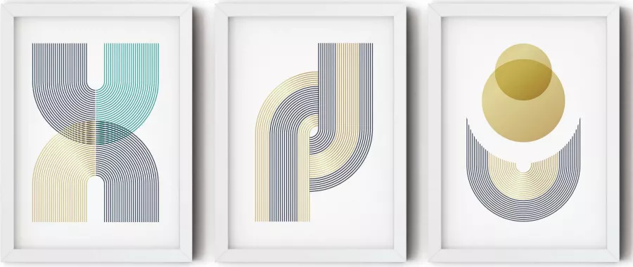 Set 3 tablouri Intaglio Abstracte. color print pe hartie foto Fine Art ...