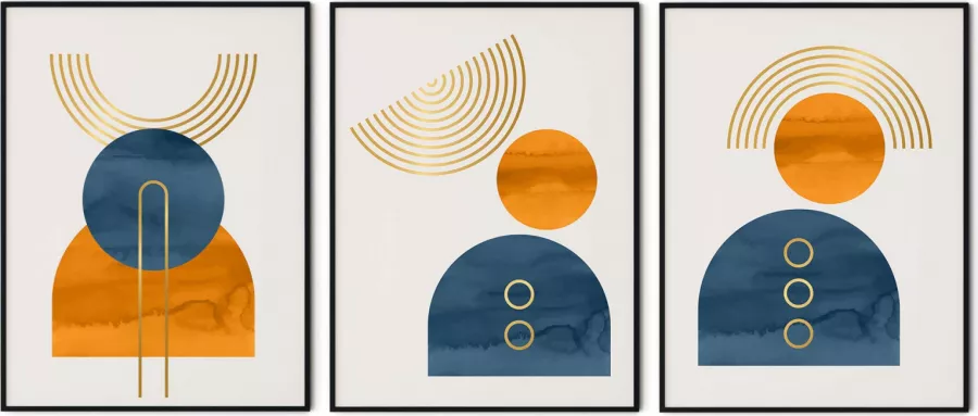 Set 3 tablouri Intaglio Stil Abstracte print pe hartie foto Fine Art ...