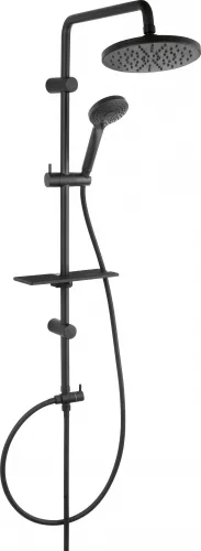 Set bara dus cu suport culisant dus fix para dus mobila si polita negru ...