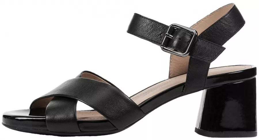 Sandale dama din piele naturala Geox D02HAB-C9999-01-O-06 negru - domo.ro