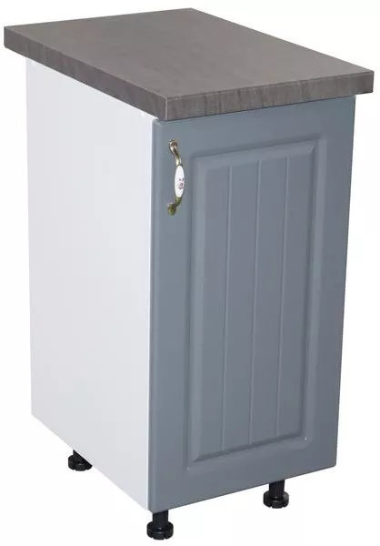 Corp inferior cu 1 Usa Zebra Alb/MDF Gri si blat Beton 40 x 85 x 60 ...