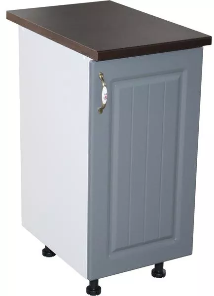 Corp inferior cu 1 Usa Zebra Alb/MDF Gri si blat Stejar Ciocolata 40 x ...