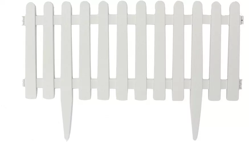 Gard decorativ pentru gazon sau gradina din PVC 220 x 34 cm alb COS0128