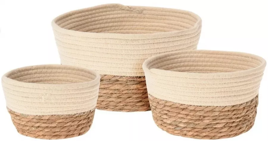 Set 3 cosuri decorative pentru gradina natur/alb CR0302 - domo.ro