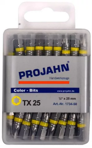 Set de biti colorati TX T15 Torx PROJAHN 1/4 50 buc/set PRO.1732-50
