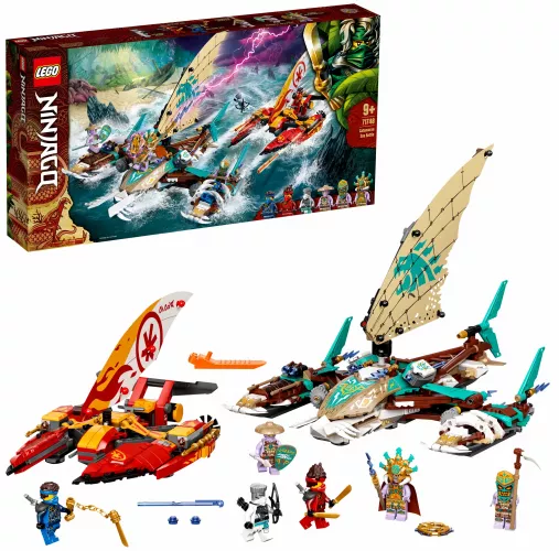 Lego ninjago - lupta pe mare cu catamaranul - 780 piese L71748 - domo.ro