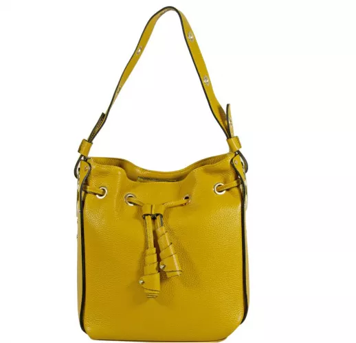 Geanta de umar Emilio Masi din piele naturala 663992A galben mustar ...