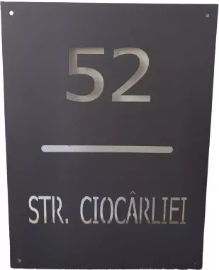 Set placute numar casa + nume strada personalizat Metal 400x300 mm ...