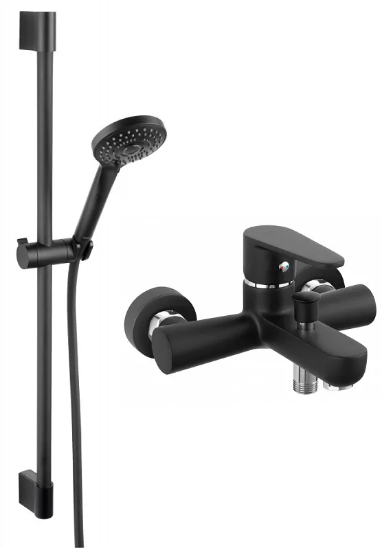 Pachet 2 in 1 Baterie cada/dus Negru Set Bara Dus 3 Functii Cu Suport ...