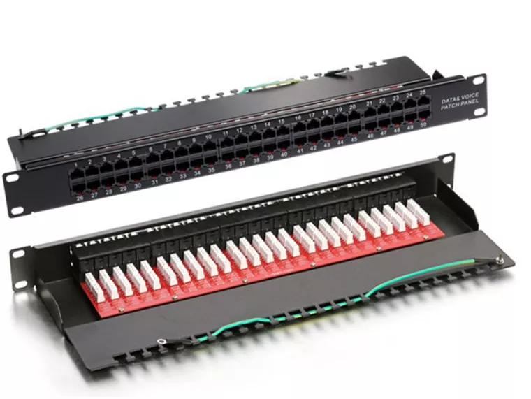 Patch panel ISDN 50 porturi Cat.3 RJ45 montabil in rack 19 and rdquo 1U ...