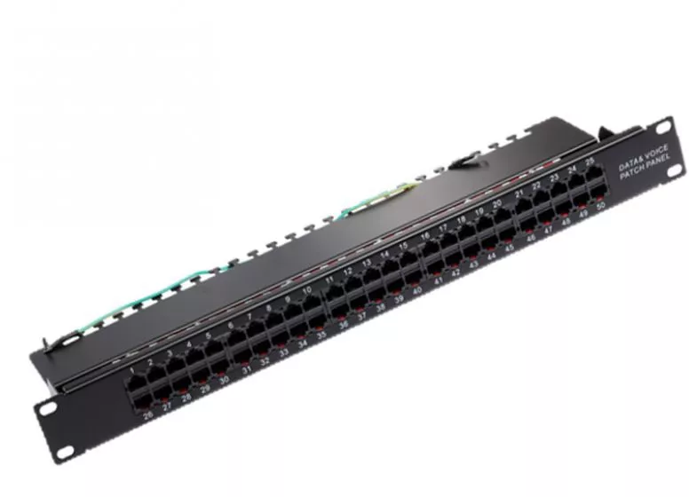 Patch panel ISDN 50 porturi Cat.3 RJ45 montabil in rack 19 and rdquo 1U ...