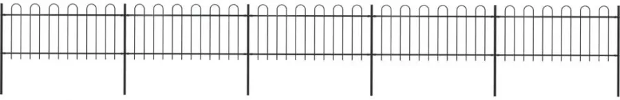 Emaga Gard de gradina cu varf curbat negru 8 5 x 0 8 m otel 277651 ...