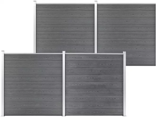 Emaga Gard de gradina gri 699 x 186 cm WPC 3053227 - domo.ro