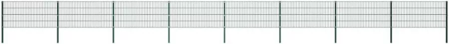 Emaga Panou de gard cu stalpi verde 13 6 x 0 8 m fier 278611 - domo.ro