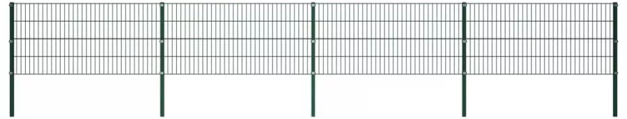 Emaga Panou de gard cu stalpi verde 6 8 x 0 8 m fier 278607 - domo.ro