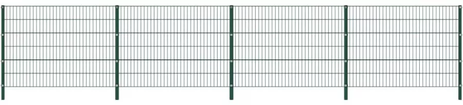 Emaga Panou gard cu stalpi verde 6 8 x 1 2 m fier 278664 - domo.ro