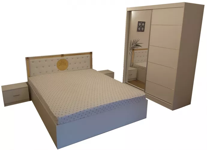 Set Dormitor Maria Alb cu pat de 160 cm x 200 cm 675405 - domo.ro