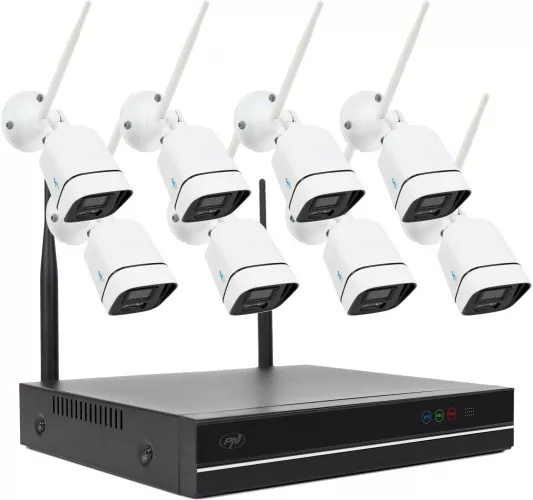 Kit supraveghere video PNI House WiFi660 NVR 8 canale si 8 camere 3MP ...