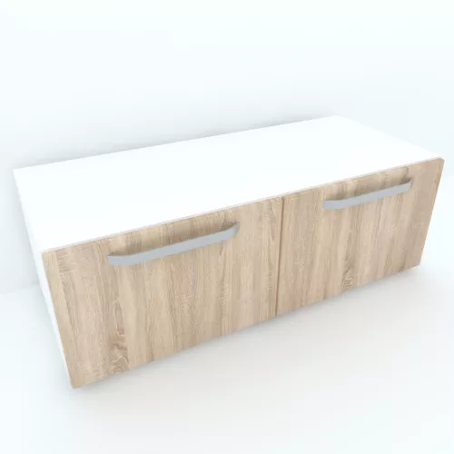 Armonia Comoda alba cu 2 sertare cu manere fronturi MDF Sonoma ...