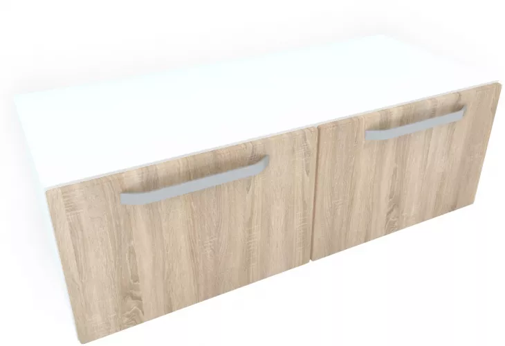 Armonia Comoda alba cu 2 sertare cu manere fronturi MDF Sonoma ...