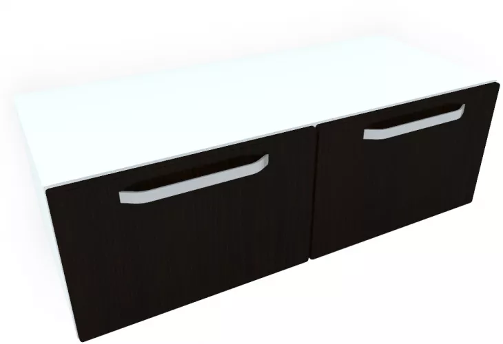 Armonia Comoda alba cu 2 sertare cu manere fronturi MDF Wenge ...