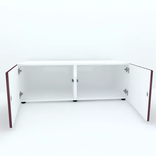 Armonia Comoda alba cu 2 usi cu sistem PUSH TO OPEN fronturi MDF Rosu