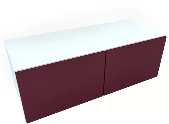 Armonia Comoda alba cu 2 usi cu sistem PUSH TO OPEN fronturi MDF Rosu