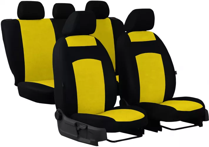 Set huse scaune auto universale Negru / Galben Textil cefa1081 - domo.ro