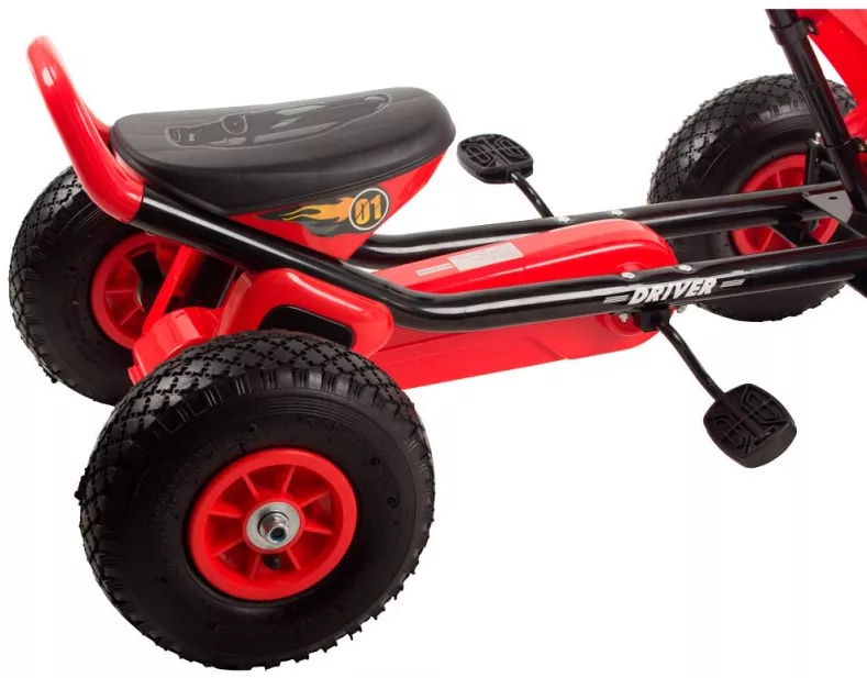Kart cu pedale si roti gonflabile Driver Kidscare Rosu KC_D01_rosu ...