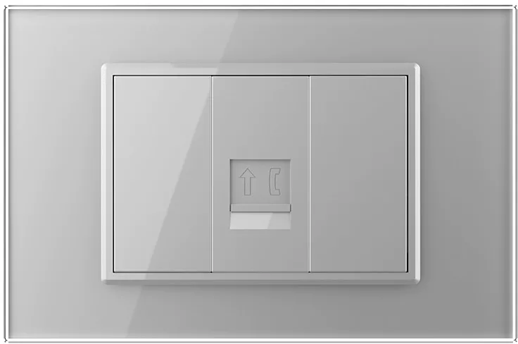 Priza Telefon Livolo cu rama din sticla standard italian Gri VL-P9 ...