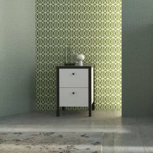 Noptiera moderna dormitor cu 2 sertare model Duo 35.5x51.1x30.6 cm ...
