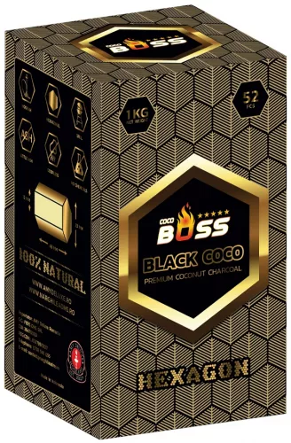 CARBUNI NARGHILEA BLACK COCO BOSS HEXAGON - domo.ro