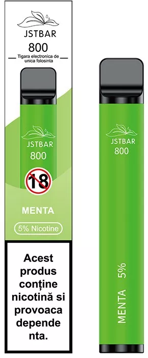 Kit tigara electronica Jst Bar 800 pufuri Menta 5 nicotina 3.2 ml