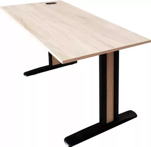 Birou Ioana blat simplu sonoma 18 mm picior negru 1345 x 680 x 750 mm ...